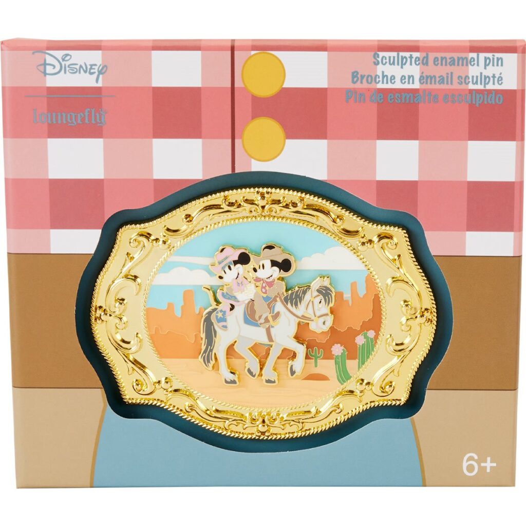 Western Mickey and Minnie Mouse Belt Buckle Collector Box Pin | Disney ...
